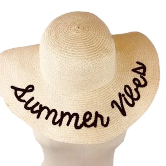 Accessories | Nwot Summer Vibes Floppy Hat Beach Pool Vacay Sun Hat ...
